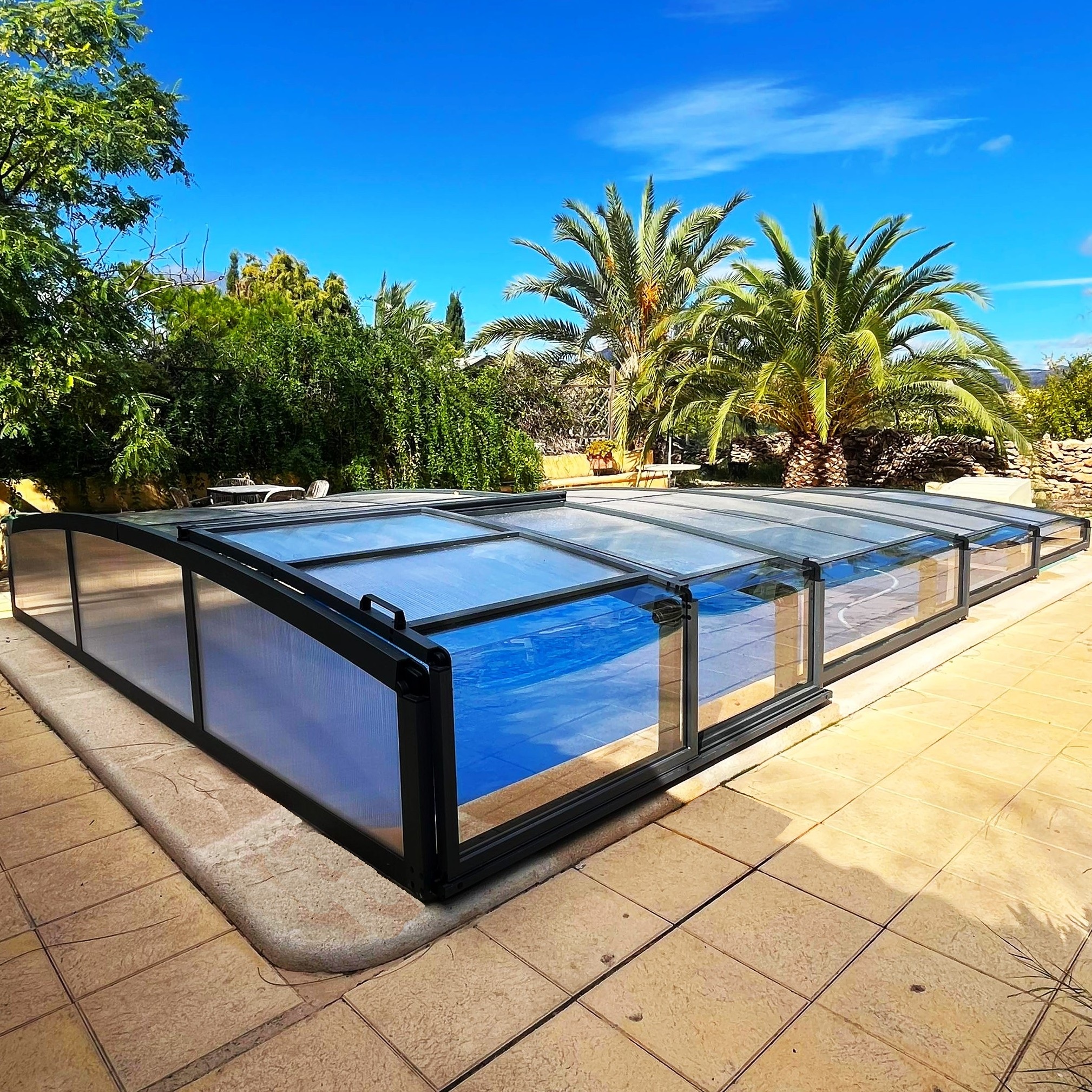 Compra Cubierta para piscina de aluminio | 5x10m | TELESCÓPICA | Sin ...